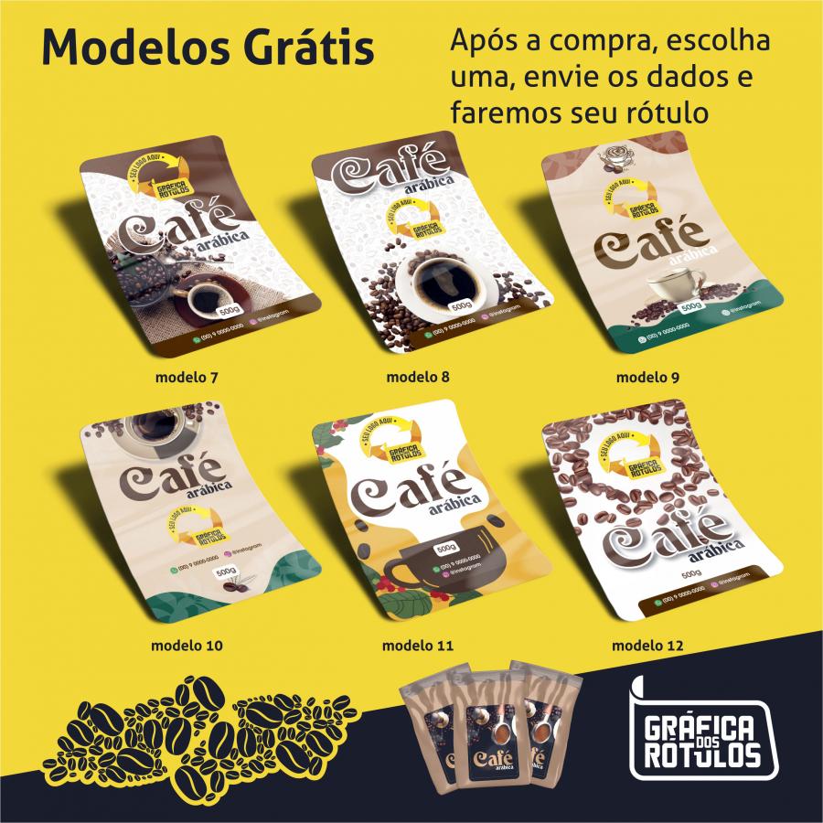 Etiquetas ou Rótulos Café em Bopp Plástico - 14 x 9 cm