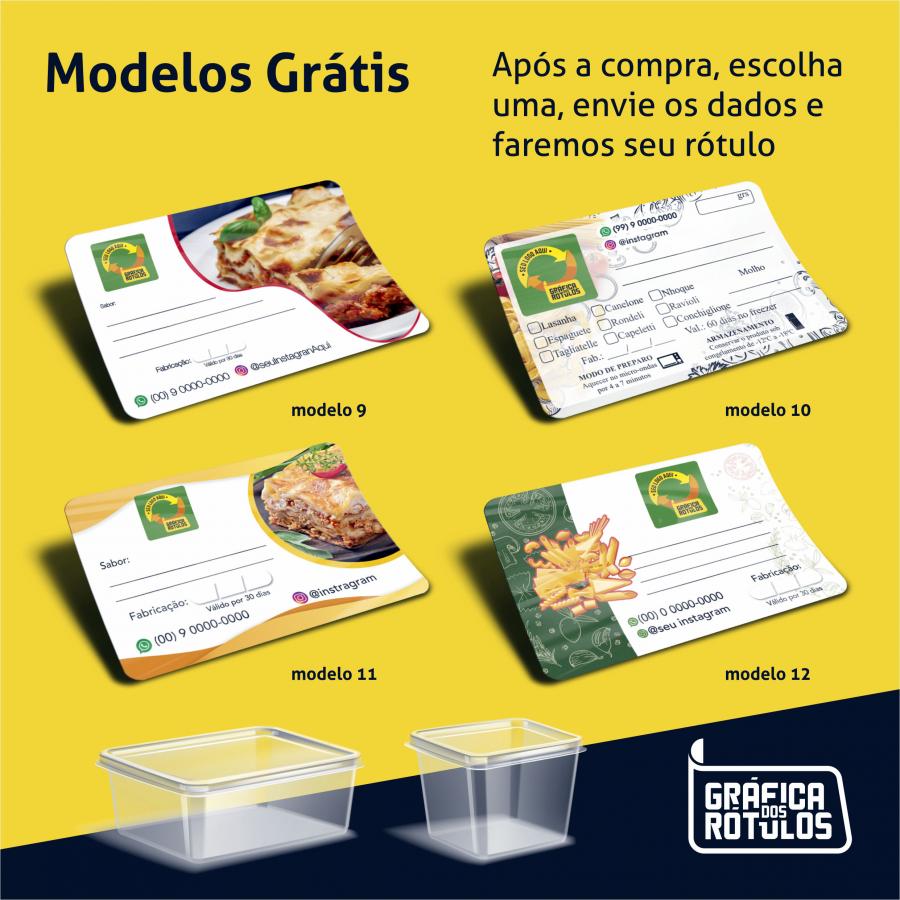 Etiquetas ou Rótulos Massas Congeladas ou Congelados em Bopp Plástico ...