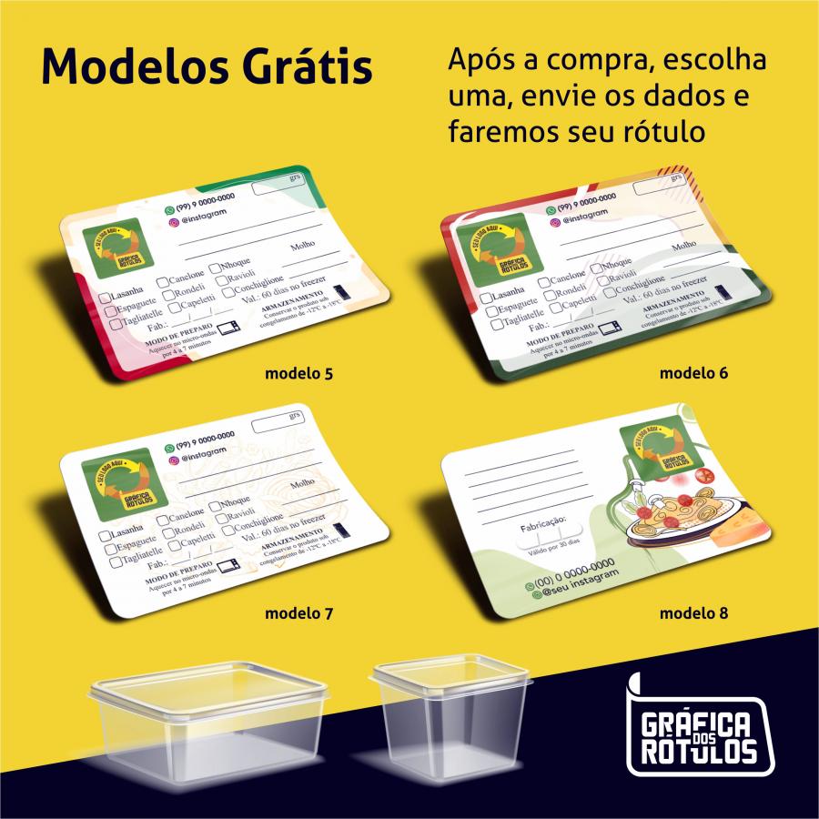 Etiquetas ou Rótulos Massas Congeladas ou Congelados em Bopp Plástico ...