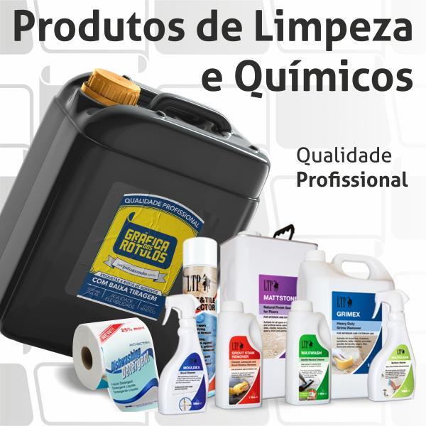 Rótulos Adesivos para Produtos de Limpeza e Químicos - 6x3 cm